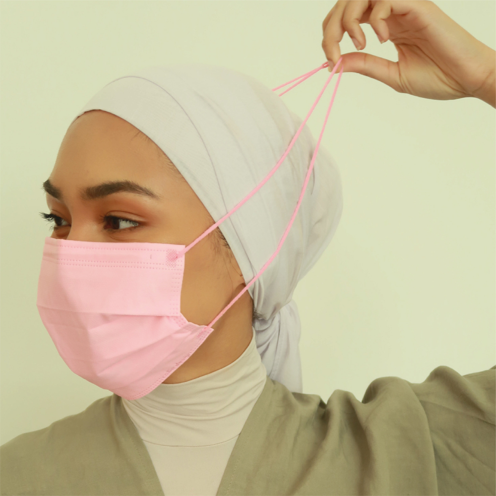 Headloop Design - 4 Ply Surgical Face Mask Pink Beret [50 pcs] - Callie ...