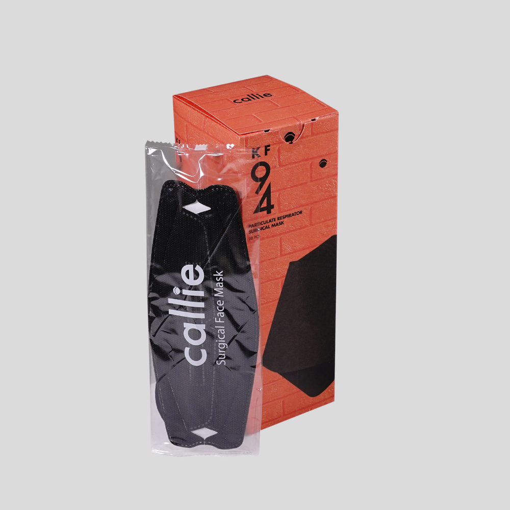 BW KF94 Respiration Surgical Mask - Black [20 pcs] - Callie Mask